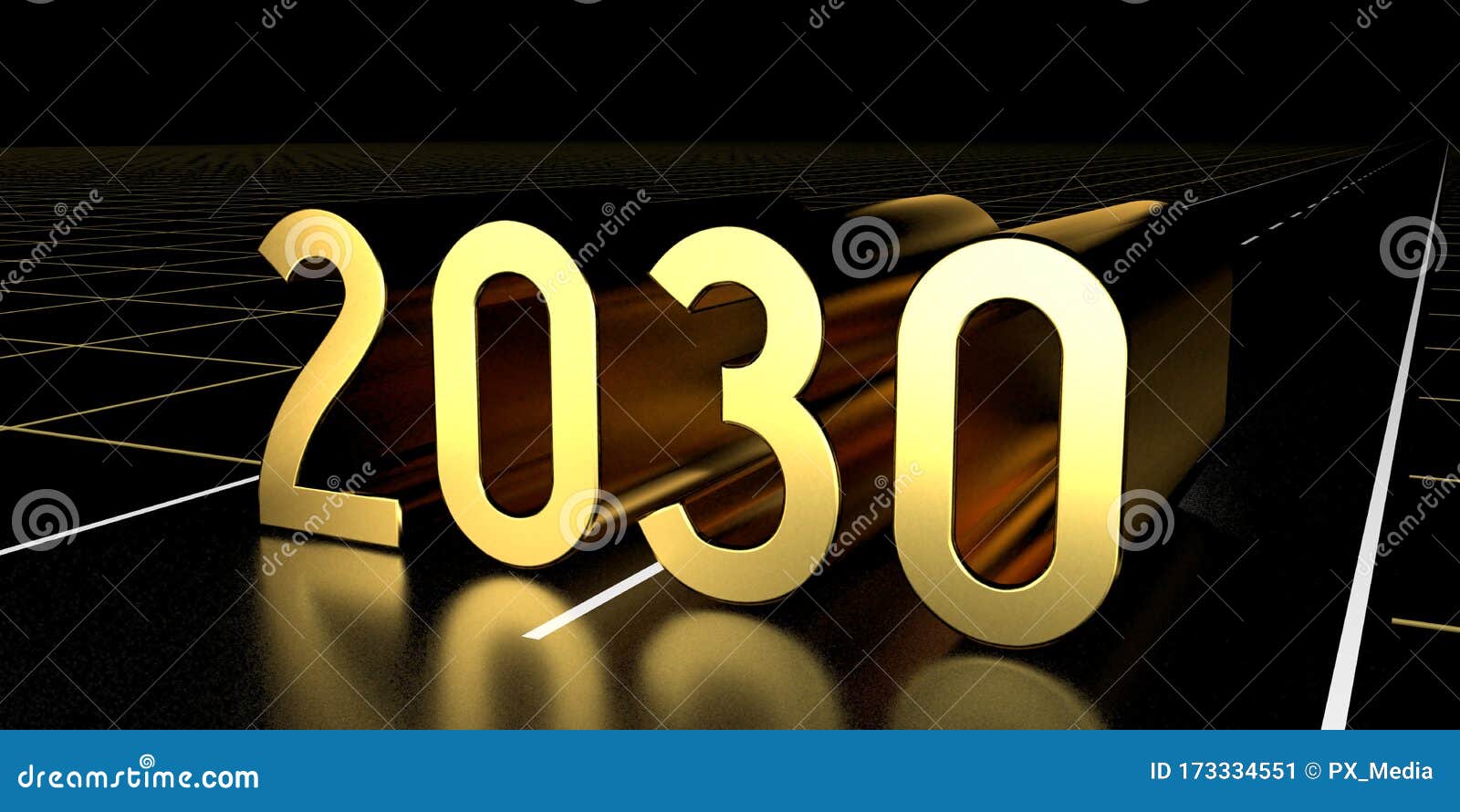 2030 Concept, Road - 3D Rendering Stock Illustration - Illustration of ...