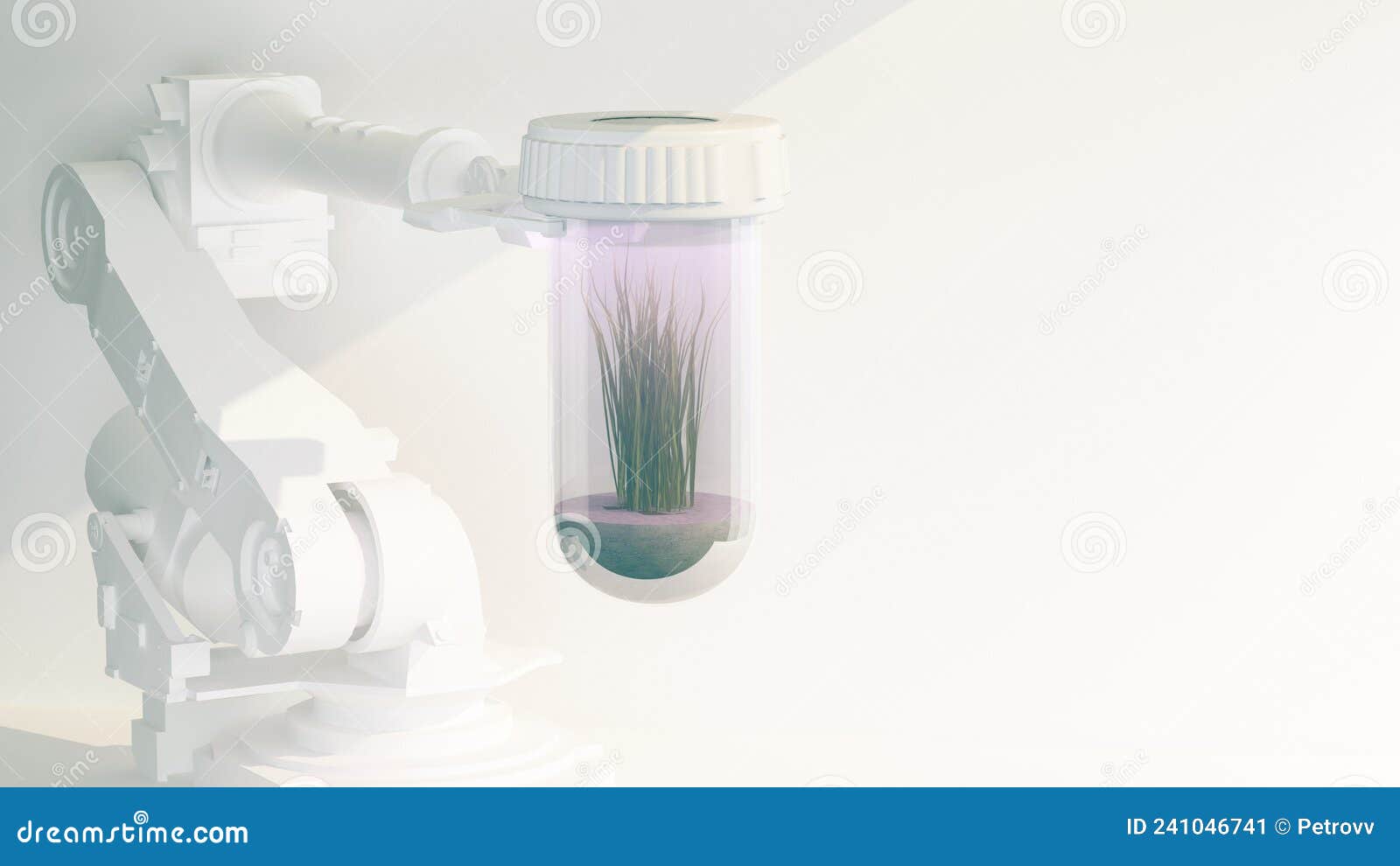 Concept Robotic Arm Holding Capsule with Seaweed Stock Illustration ...