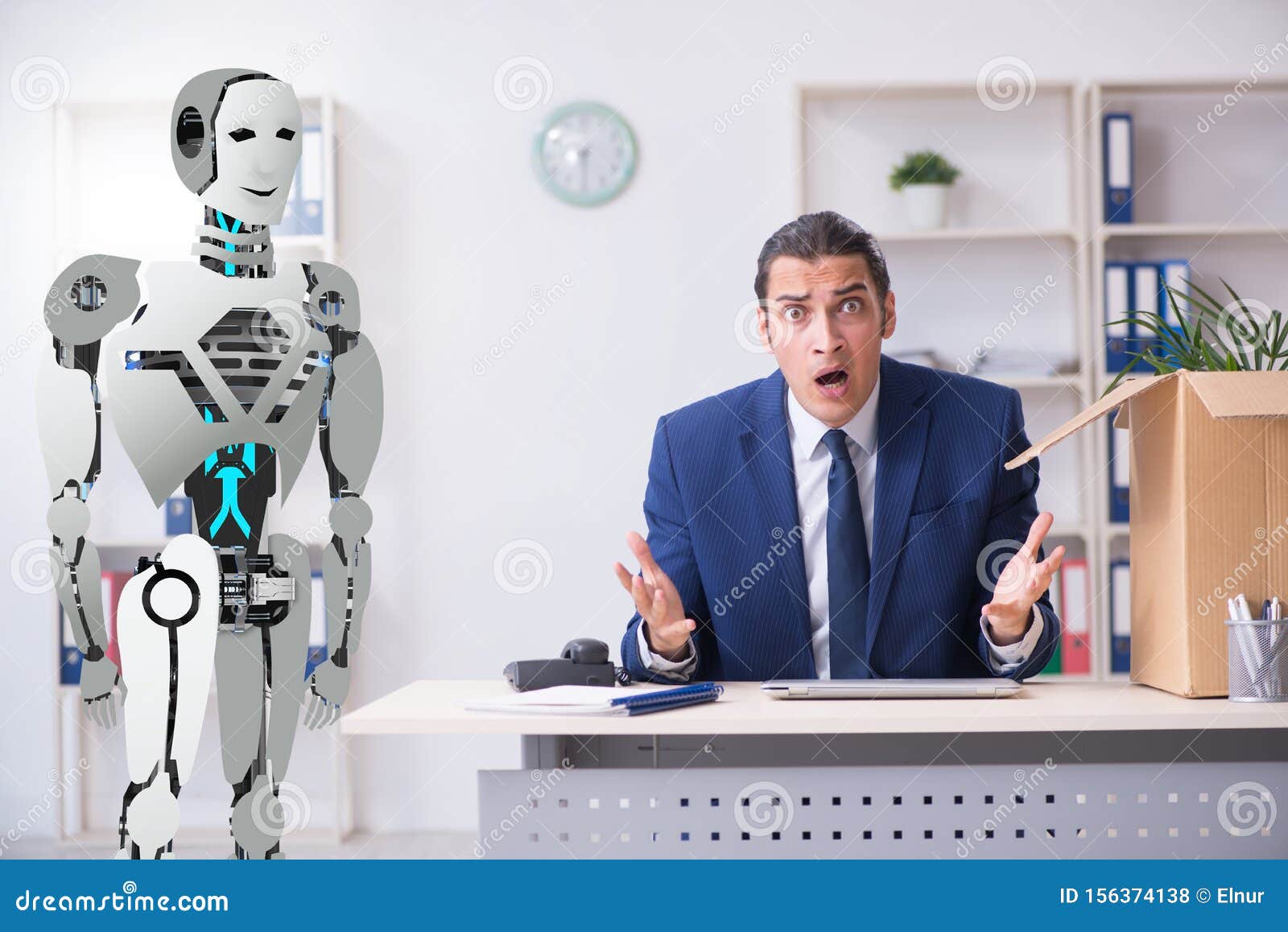 Concept of Robots Replacing Humans in Offices Stock Photo - Image of ... Concept of Robots Replacing Humans in Offices Stock Photo - Image of ...
