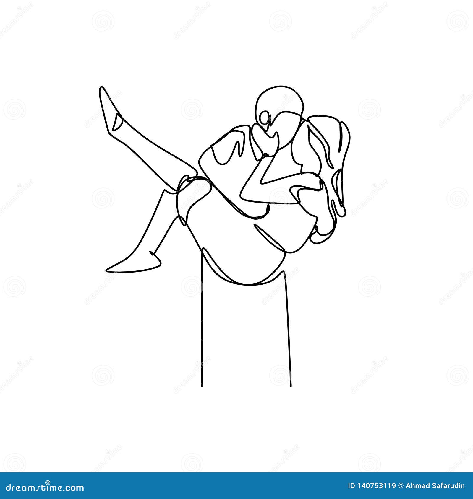 Concept of Romantic Couple in Love Continuous Line Drawing Vector ...