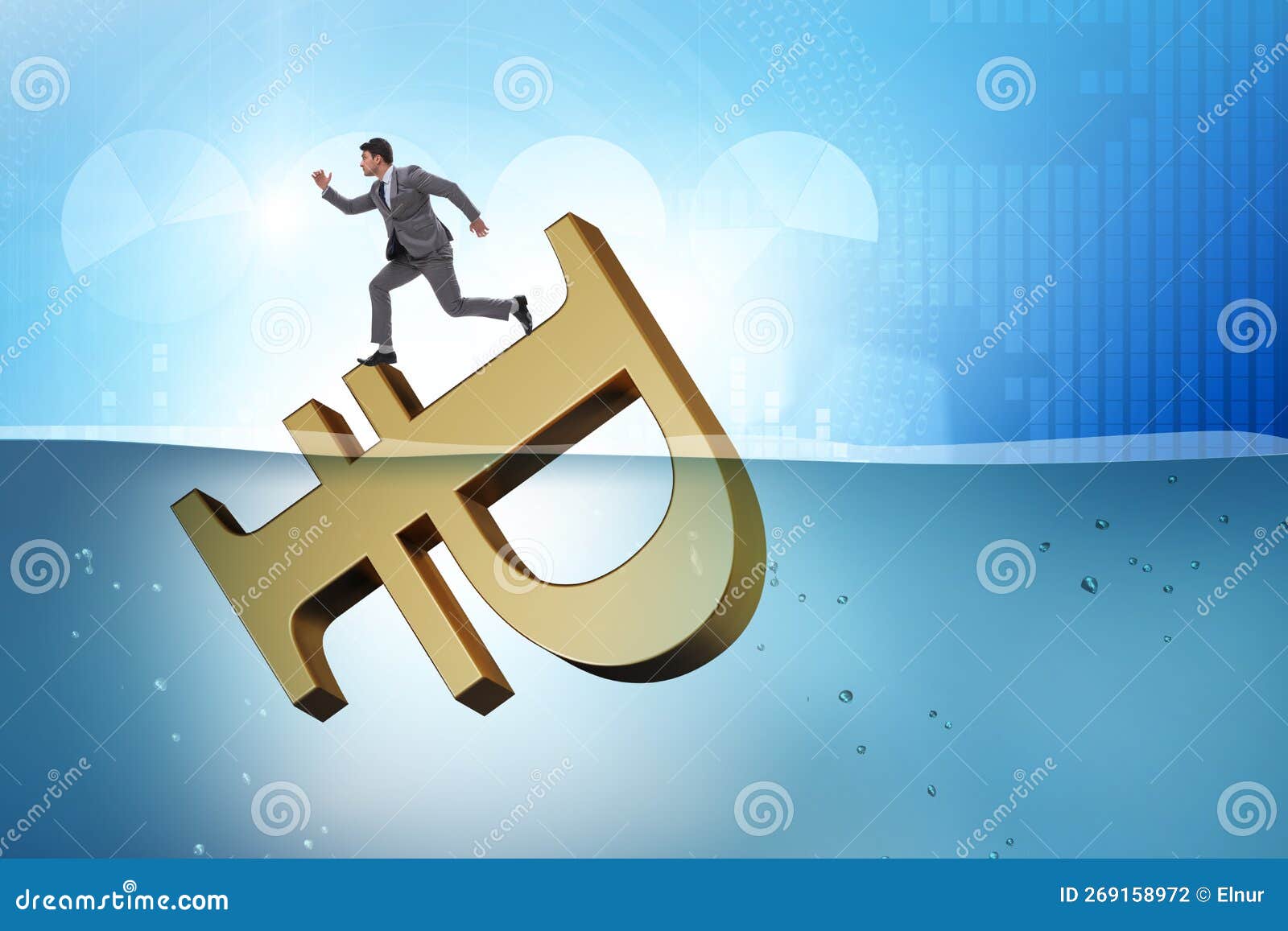 Concept of Rouble Devaluation and Economic Crisis Stock Photo - Image ...