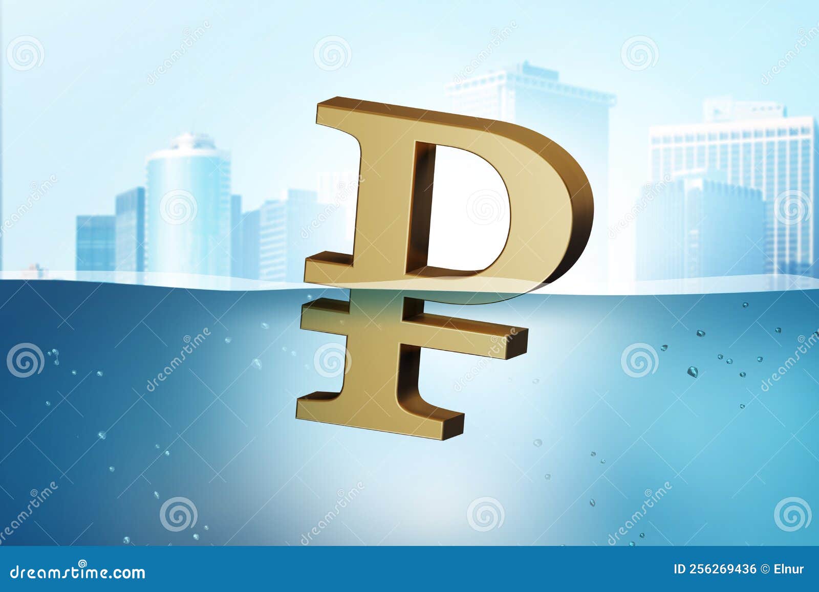 Concept of Rouble Devaluation and Economic Crisis Stock Illustration ...