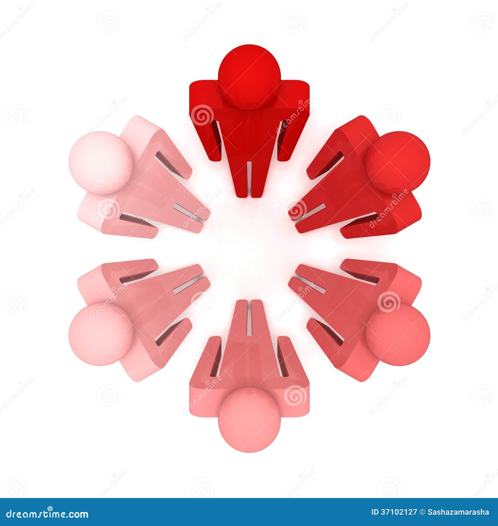 Concept Round Red Symbol Icon Team Work Group Stock Illustration ...