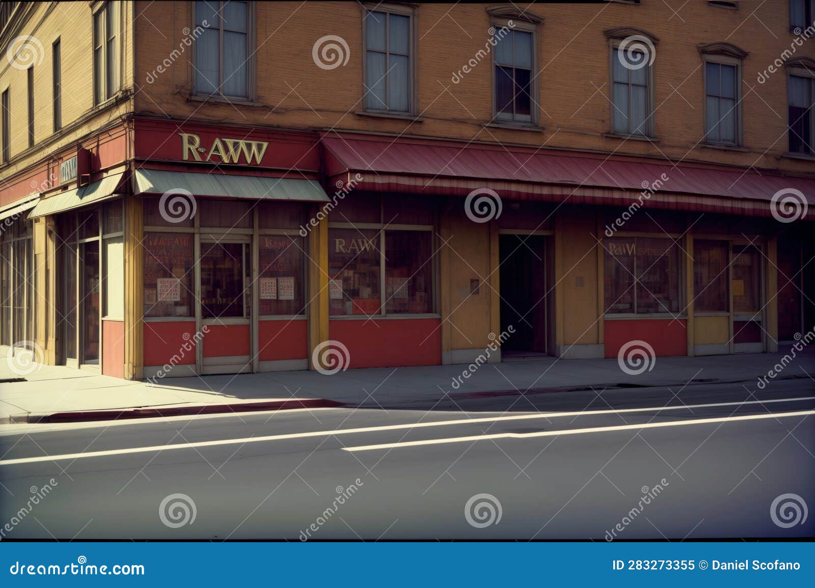 A Row of Store Fronts on a City Street. Generative AI Stock ...