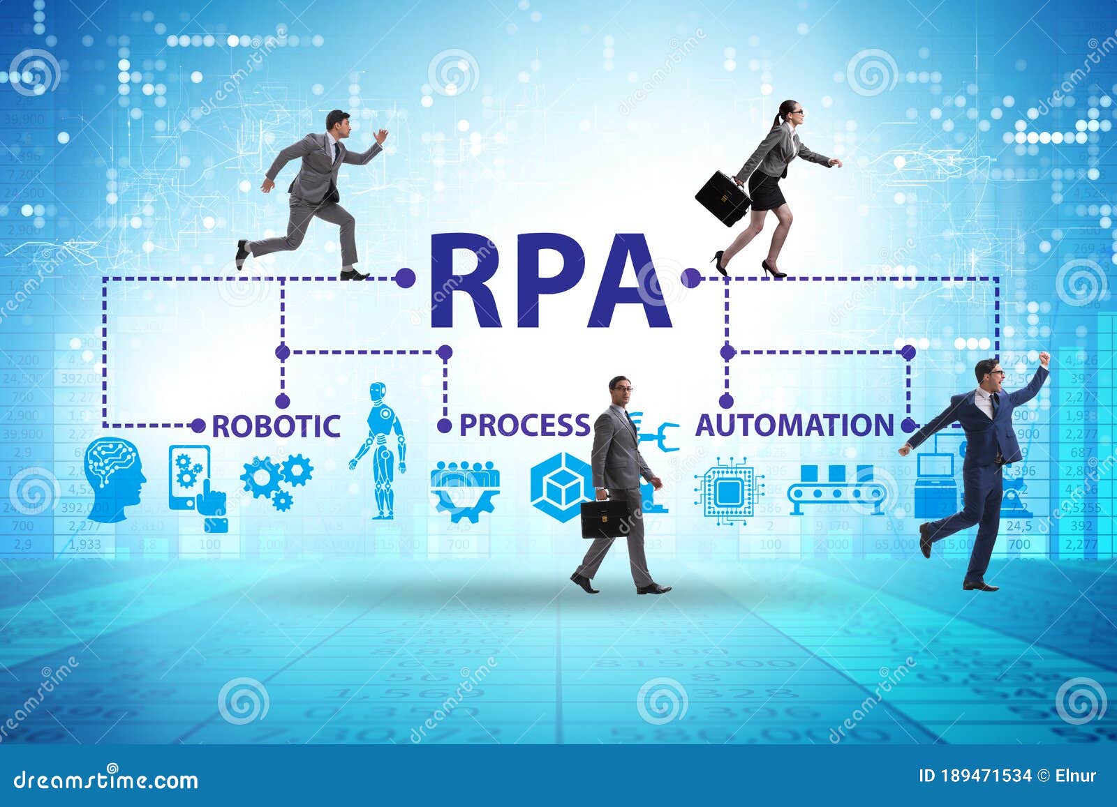 Concept of RPA - Robotic Process Automation Stock Photo - Image of ...