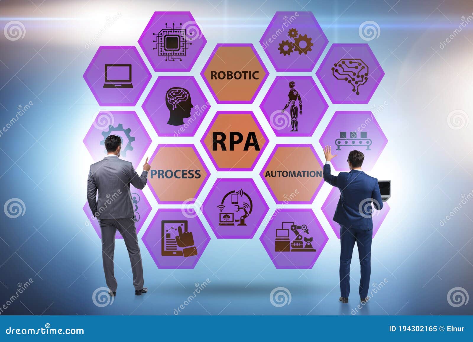 Concept of RPA - Robotic Process Automation Stock Image - Image of ...