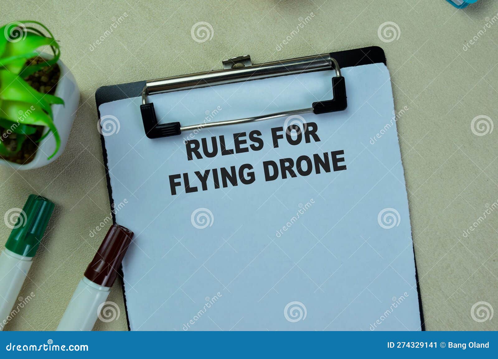 Concept of Rules for Flying Drone Write on Paperwork Isolated on Wooden ...