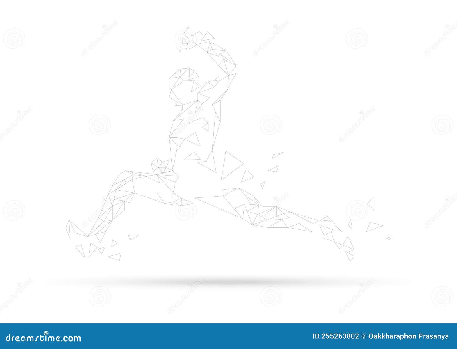 Concept of Runner Science Technology, Graphic Polygon Line with ...