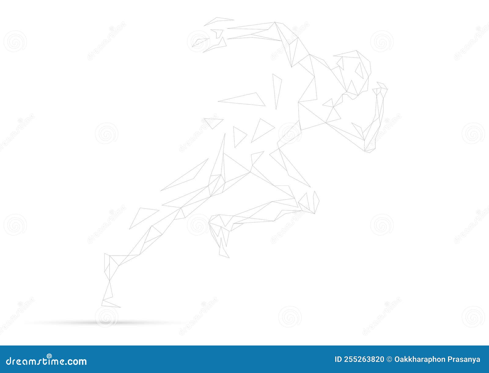 Concept of Runner Science Technology, Graphic Polygon Line with ...