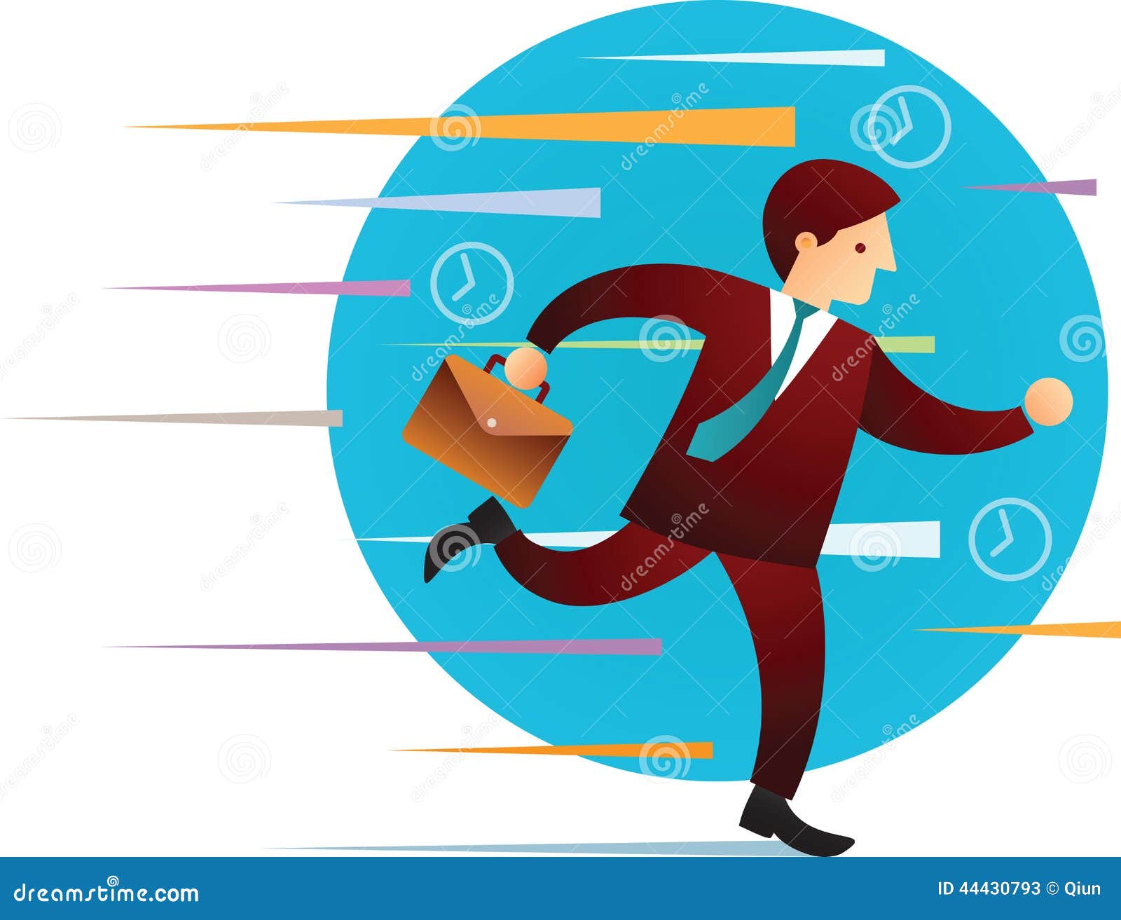 Concept - Running in hurry stock vector. Illustration of human - 44430793