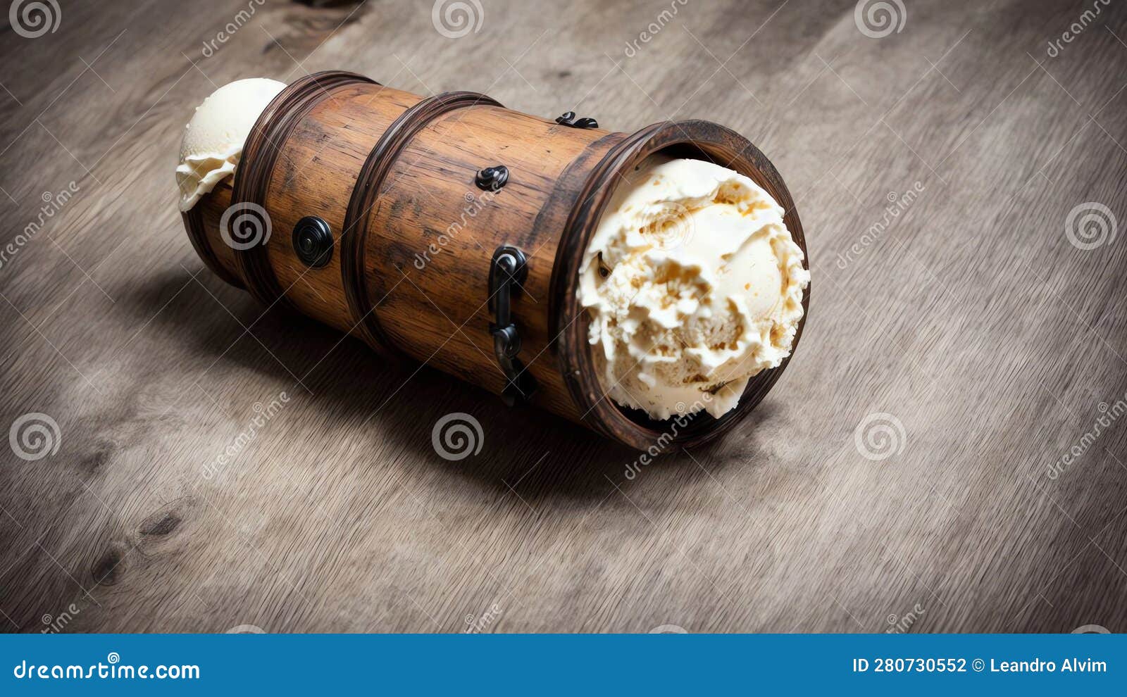 Rustic Homemade Ice Cream Churn.AI Generated Stock Illustration ...