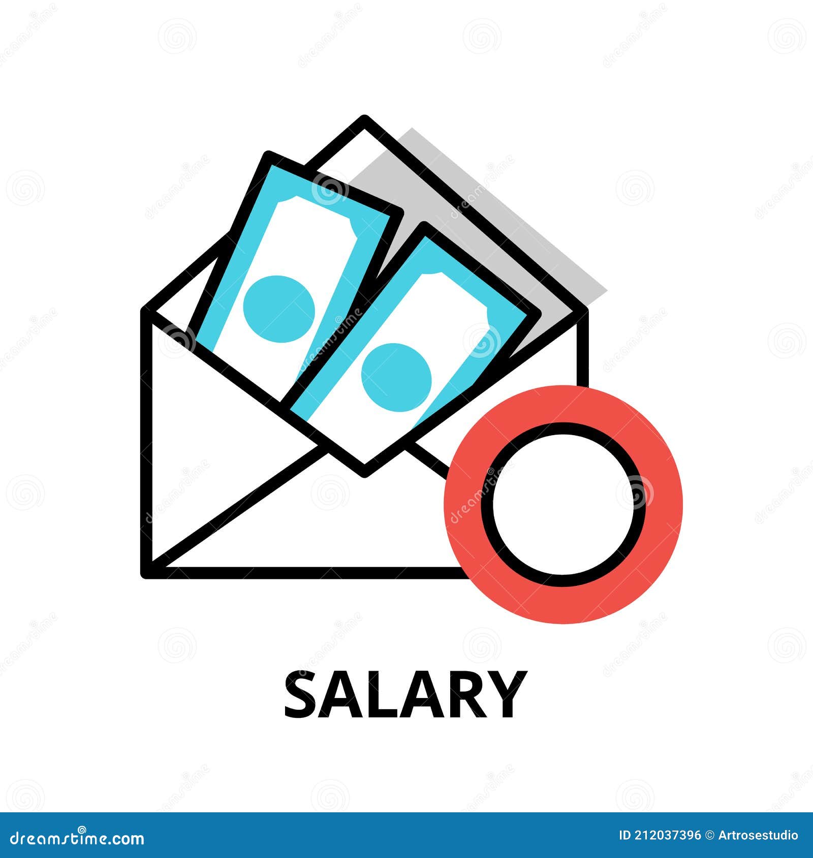 Concept of Salary Icon, Modern Flat Thin Line Design Vector ... Concept of Salary Icon, Modern Flat Thin Line Design Vector ...