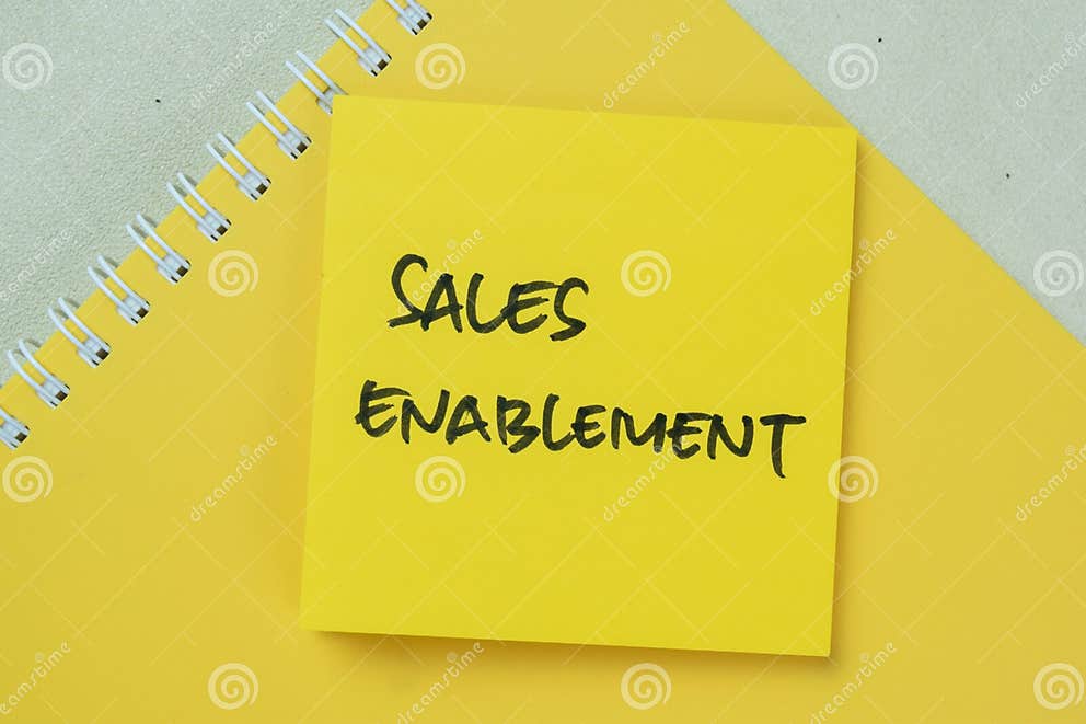 Concept of Sales Enablement Write on Sticky Notes Isolated on Wooden ...
