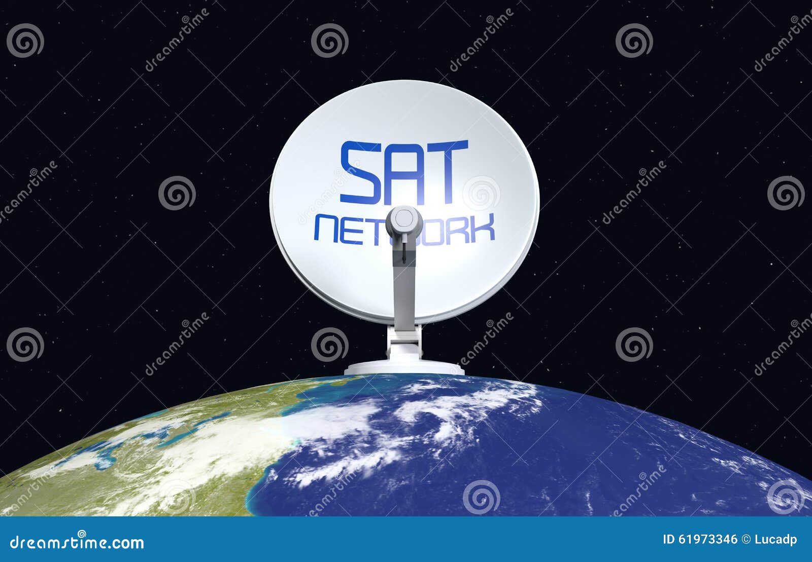 Concept of Satellite Network Stock Illustration - Illustration of world ...