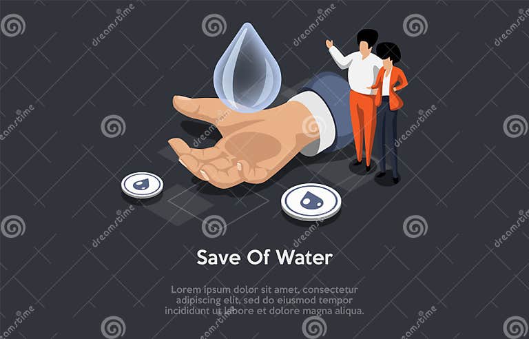 Concept of Save of Water, Ecology Issue and World Water Day. Hand ...