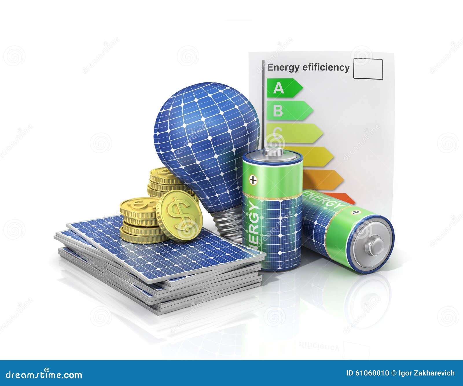 Concept of Saving Money If Use Solar Energy. Stock Photo - Image of ...