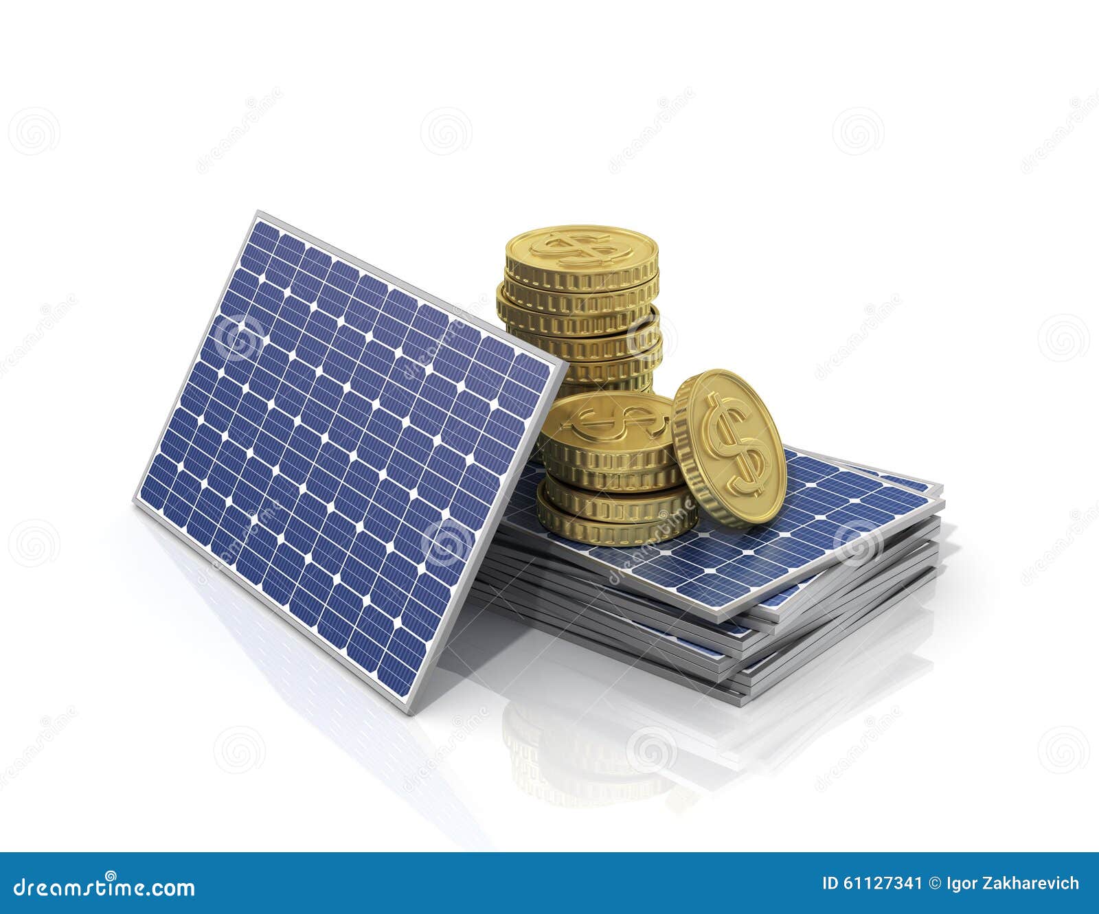 Concept of Saving Money If Use Solar Panel. Stock Image - Image of ...
