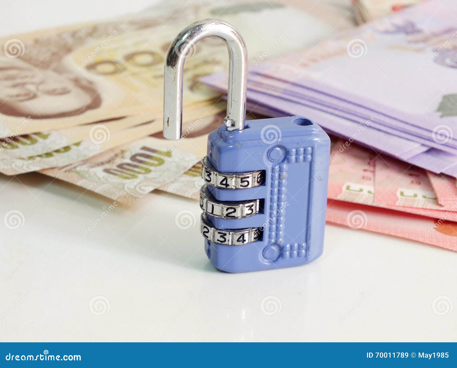 Concept Of Saving Money Lock On Background Stock Image - Image of ...