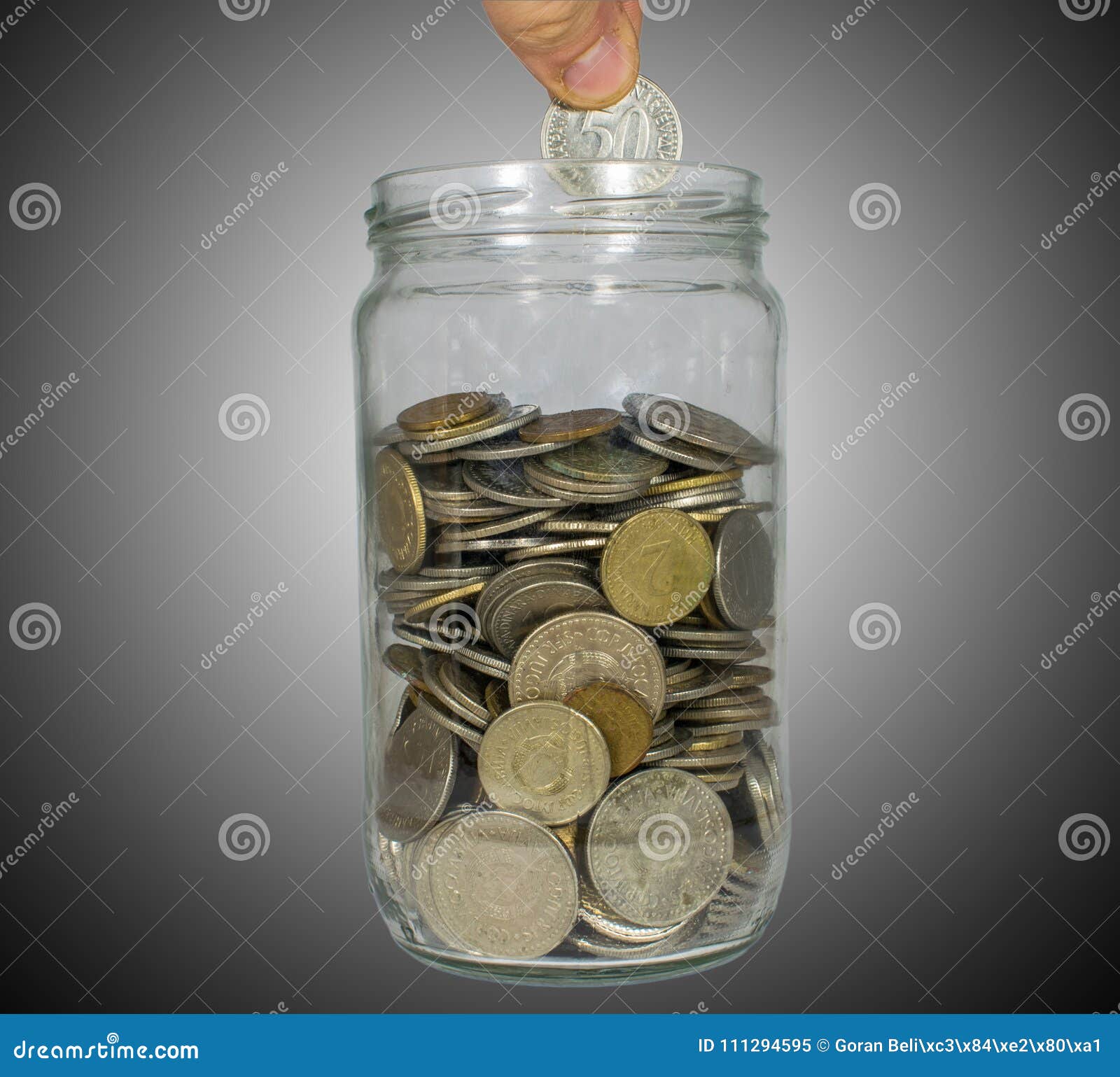 Concept of Saving Money, Putting Money into Money Jar, Increase Savings ...
