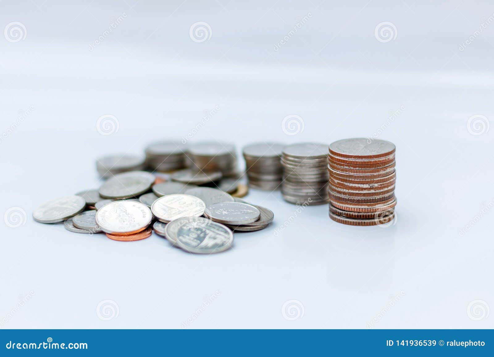 The Concept of Saving Money Set Up on a White Background Stock Image ...