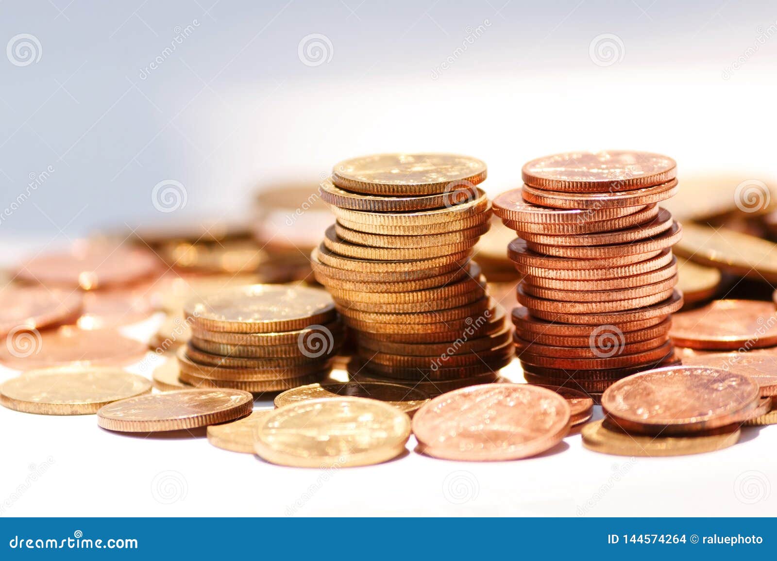 The Concept of Saving Money Set Up on a White Background Stock Photo ...