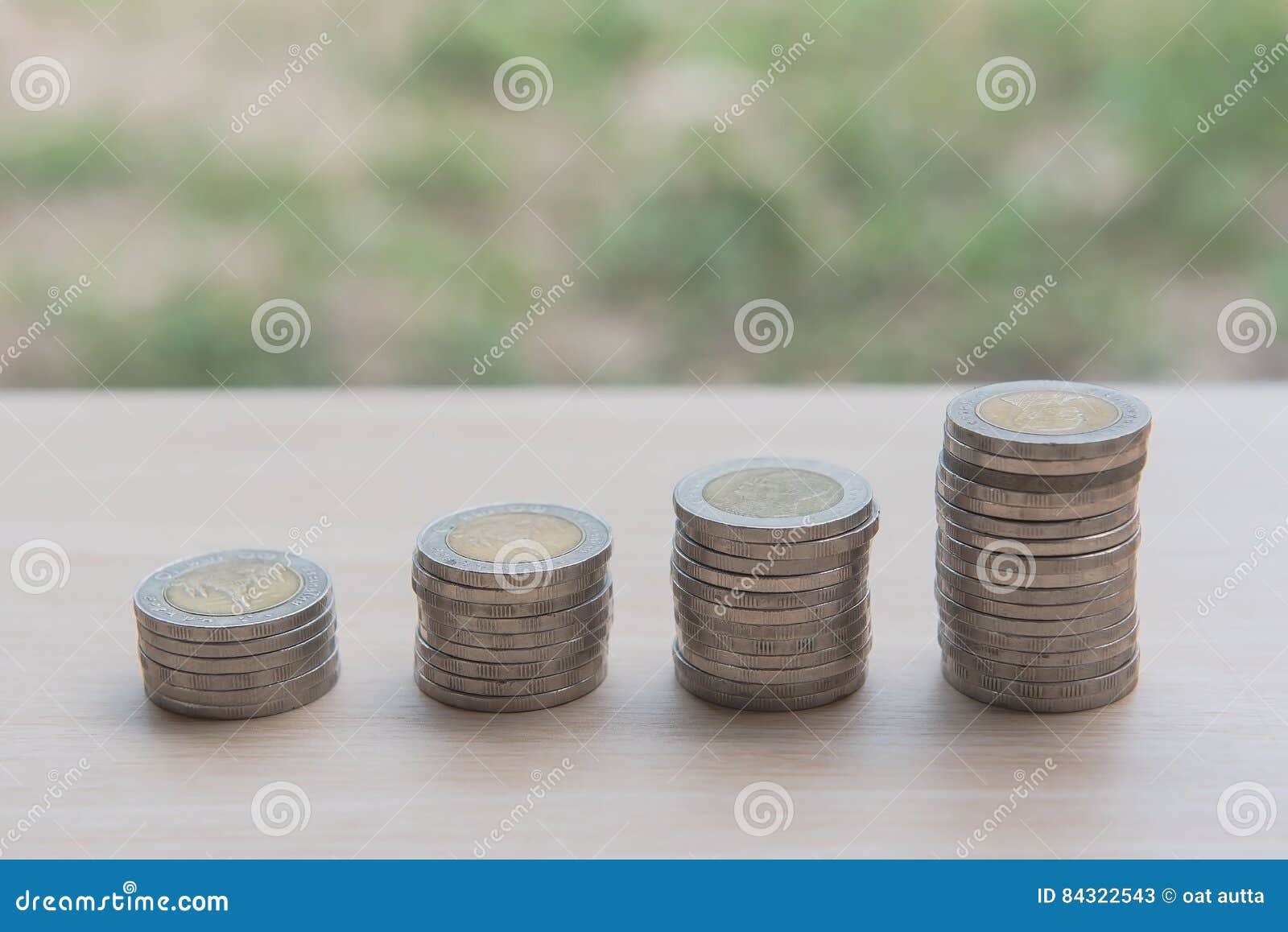 Concept Saving Money Step with Deposit Coin in Bank Stack Growing ...