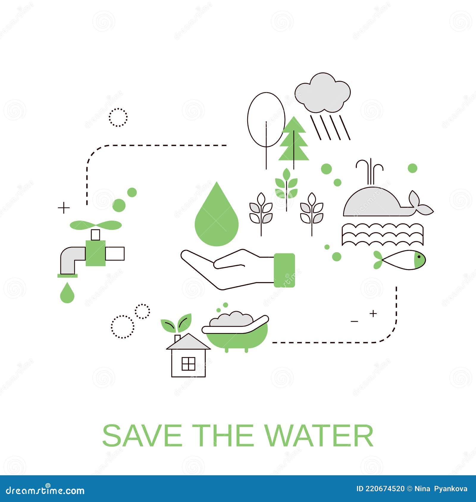 Concept of Saving Water and the Earth Stock Vector - Illustration of ...