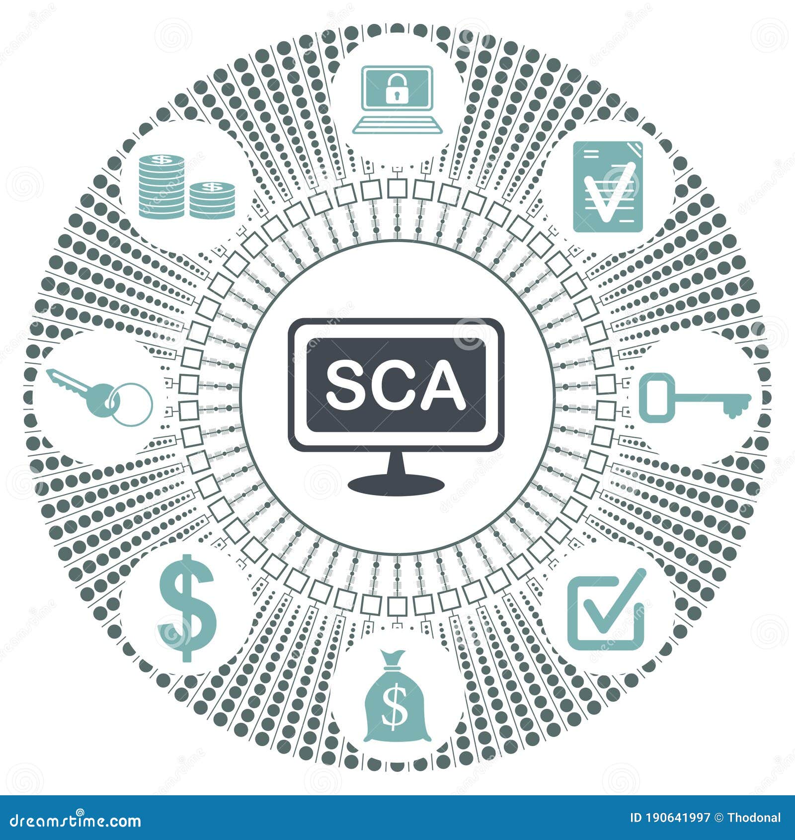 Concept of sca stock illustration. Illustration of security - 190641997