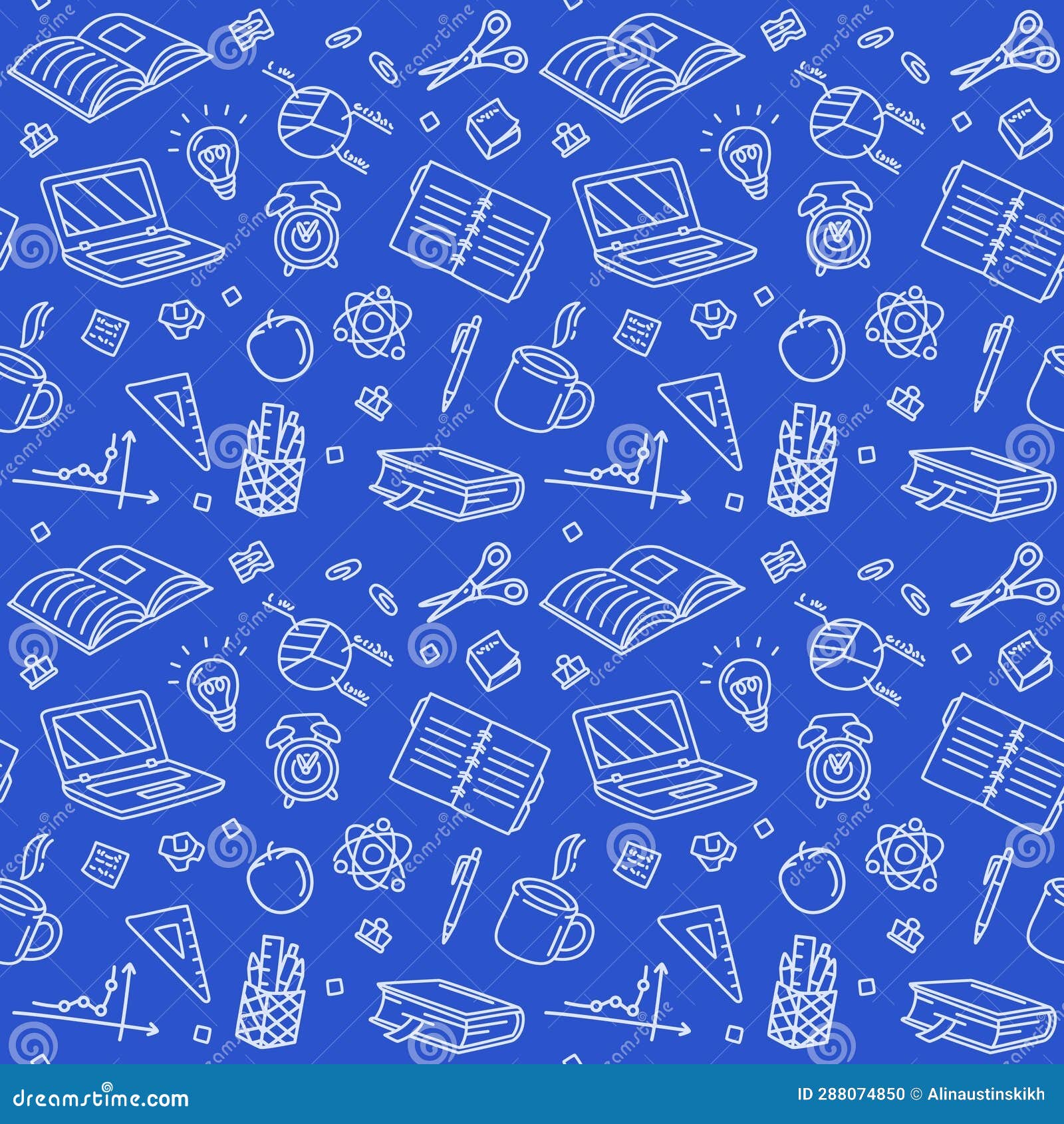Concept of School Background. Seamless Pattern with Doodles Stock ...