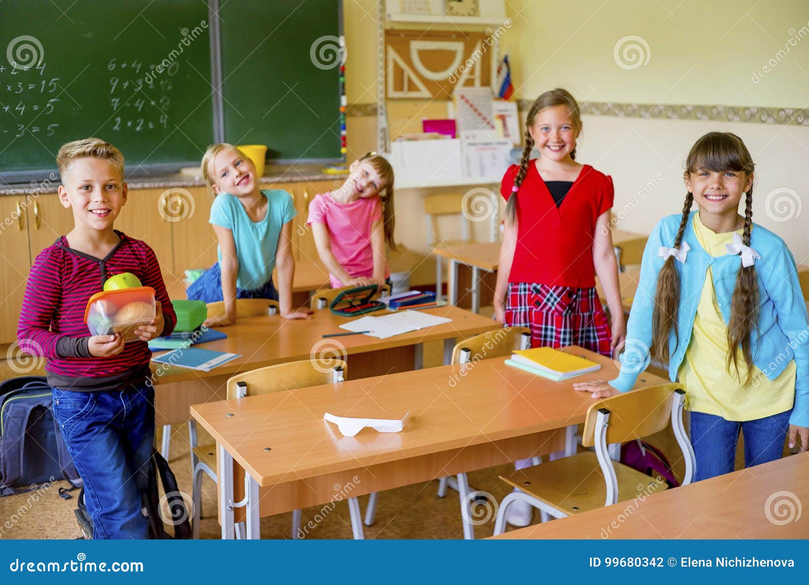 Boy with a lunchbox stock photo. Image of child, lunch - 99680342