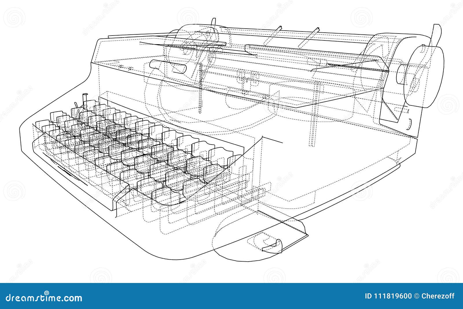 Concept Schrijfmachine Vector Vector Illustratie - Illustration of ...