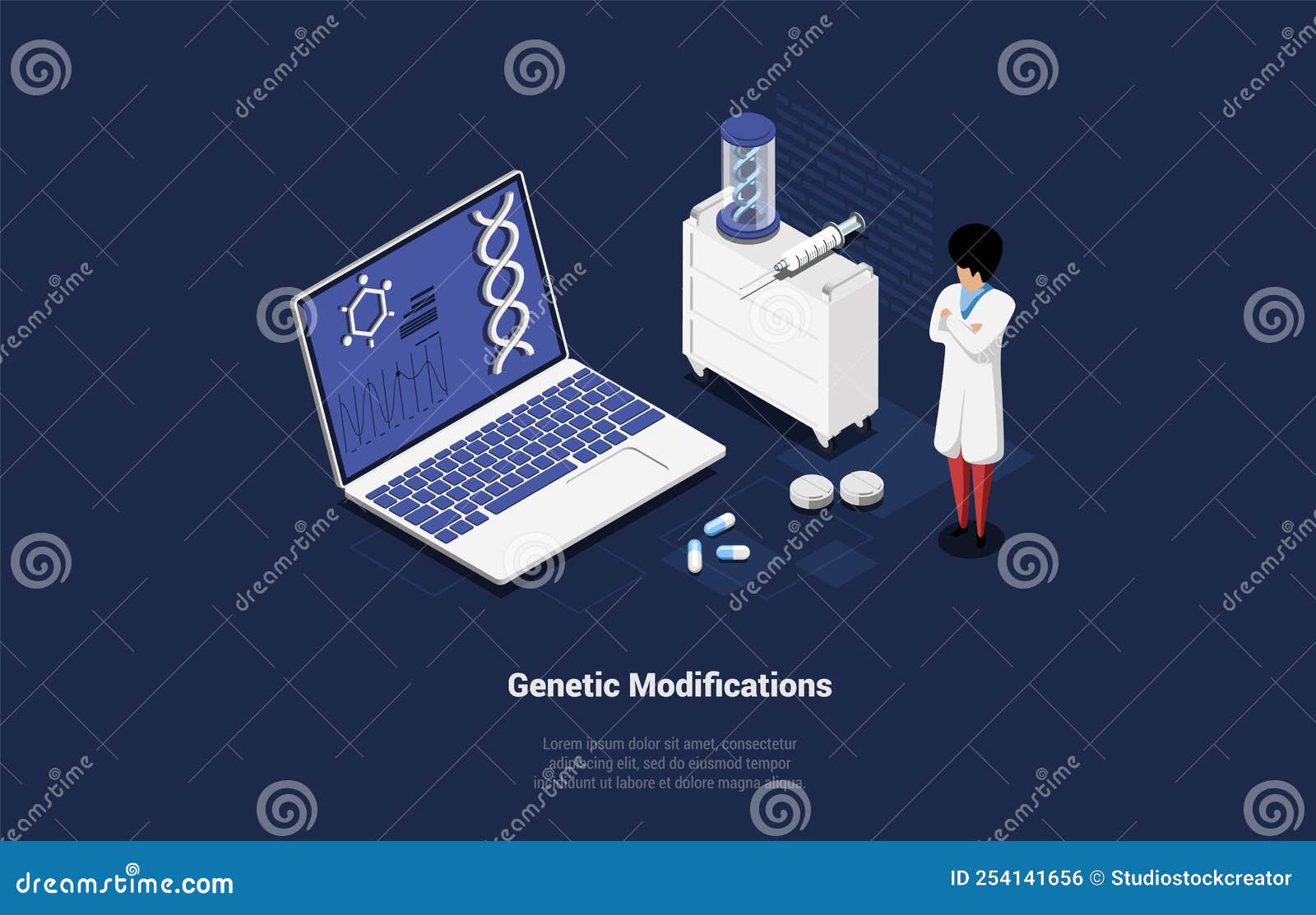 Concept of Science Laboratory Researching and Genetic Modifications ...