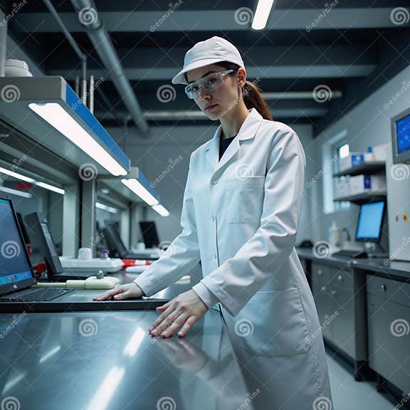 Scientist Exploring Modern Lab Setting Stock Illustration ...