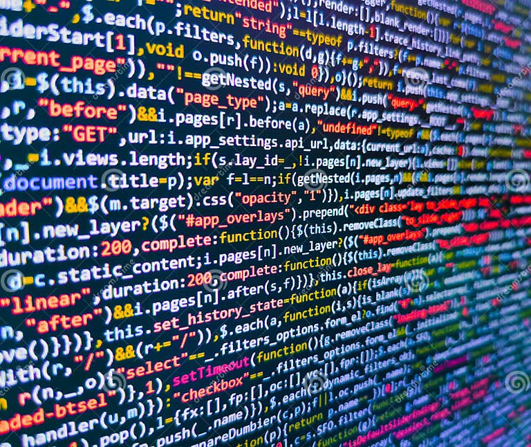 Concept Screen of Experienced Web Developer. Modern Technologies, Web Cascading Design. Computer ...