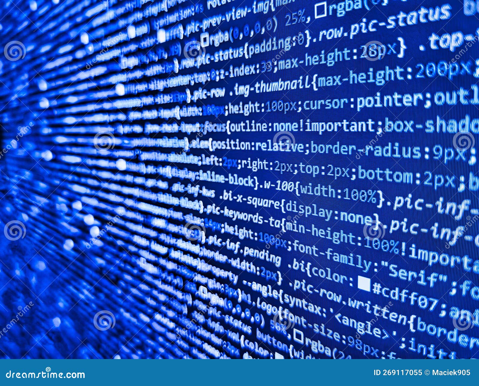 Concept Screen of Experienced Web Developer. Programming Code Abstract ...
