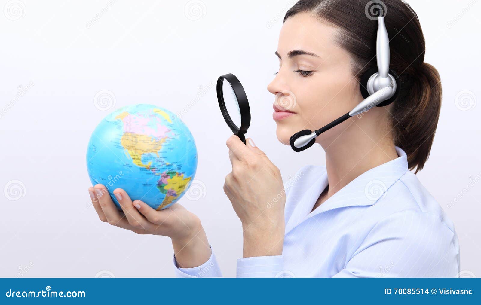 Concept Search, Customer Service Operator Woman with Headset Stock ...