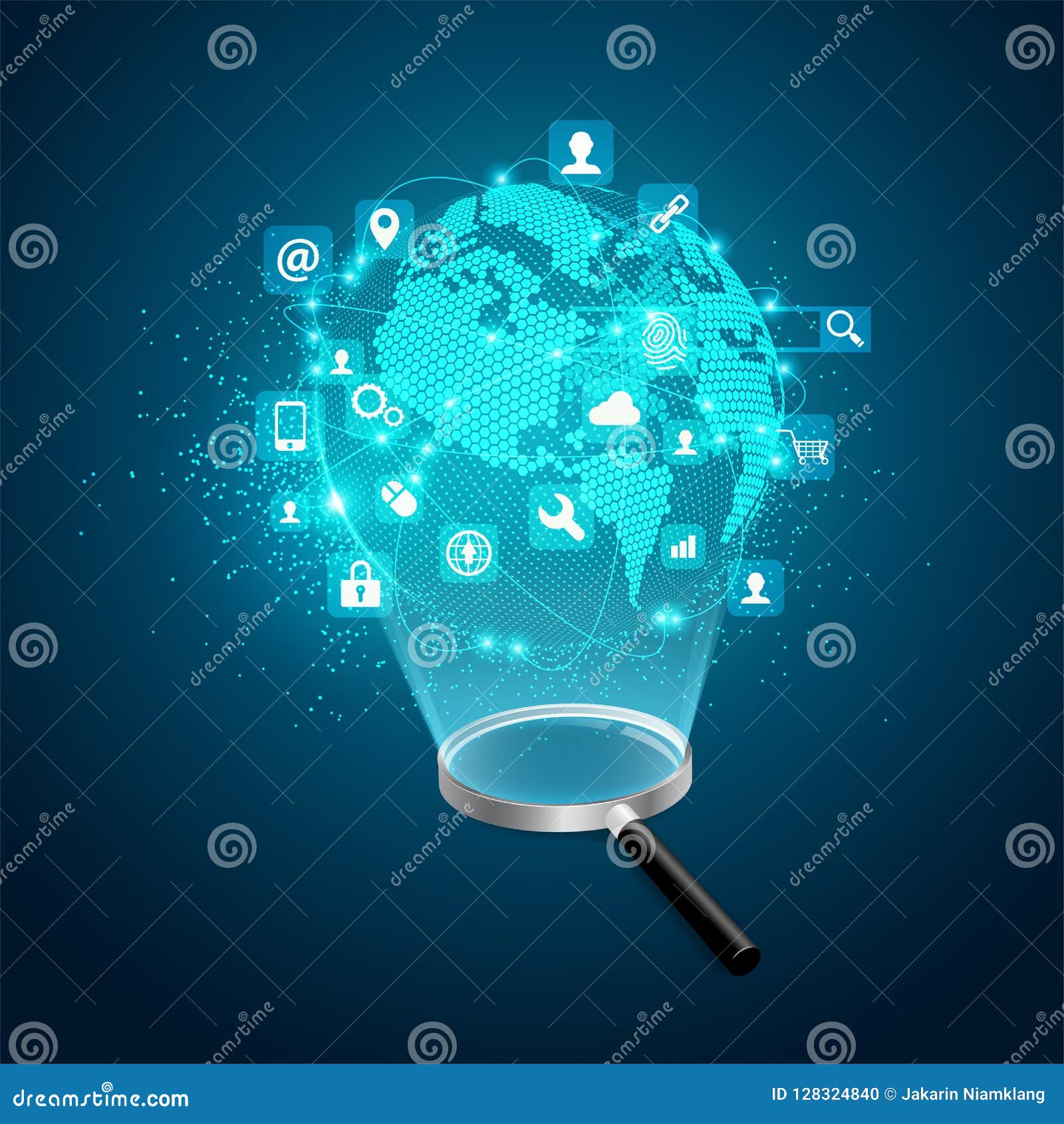 Search engine stock vector. Illustration of data, icons - 128324840