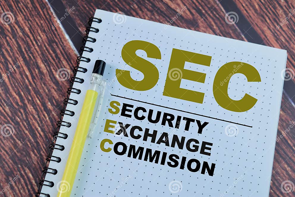 Concept of SEC - Security Exchange Commision Write on Book Isolated on ...