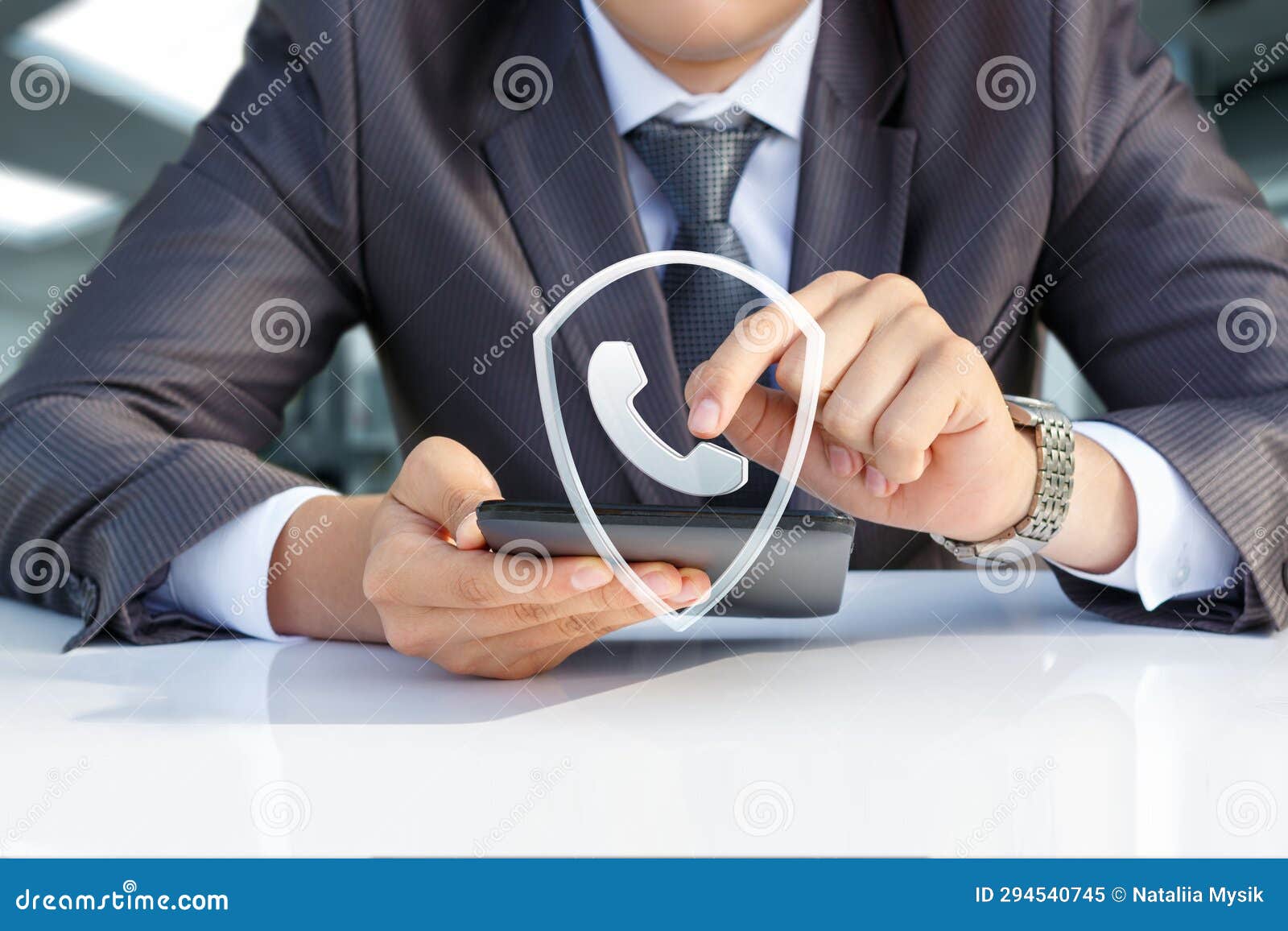Concept of Secure Communication and Connection by Mobile Stock Image ...