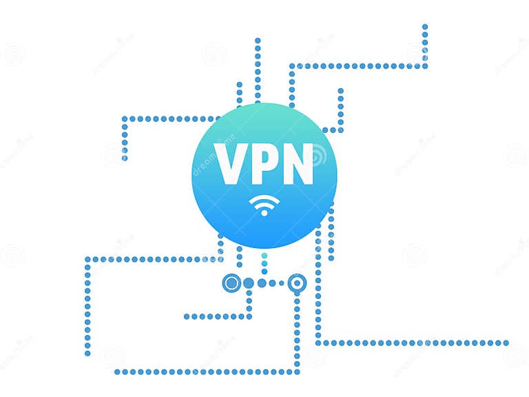 Concept of Secure Network Connection. Acronym VPN on White Background ...