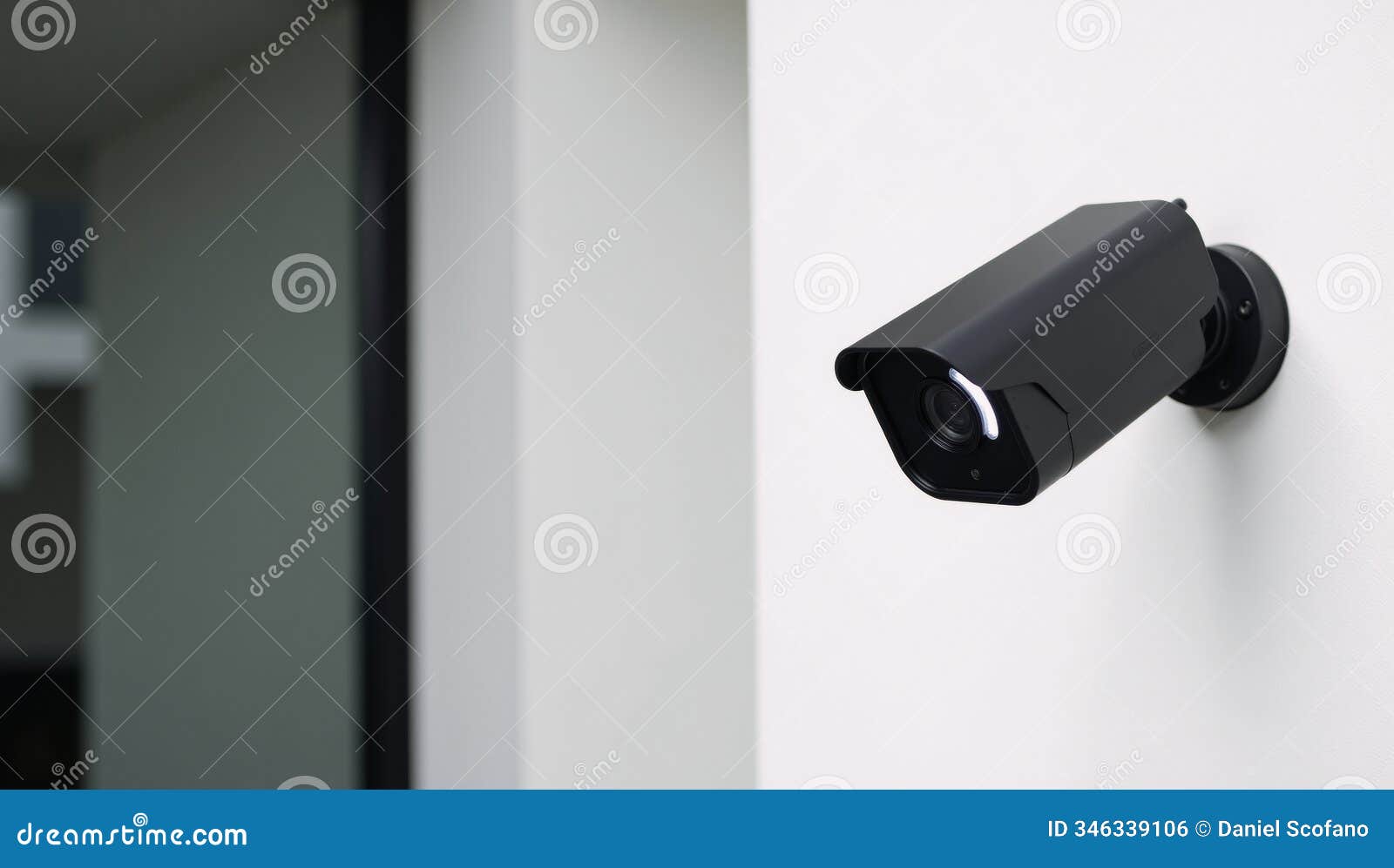 Security Camera Installed on a Wall Offering Roundtheclock Video ...
