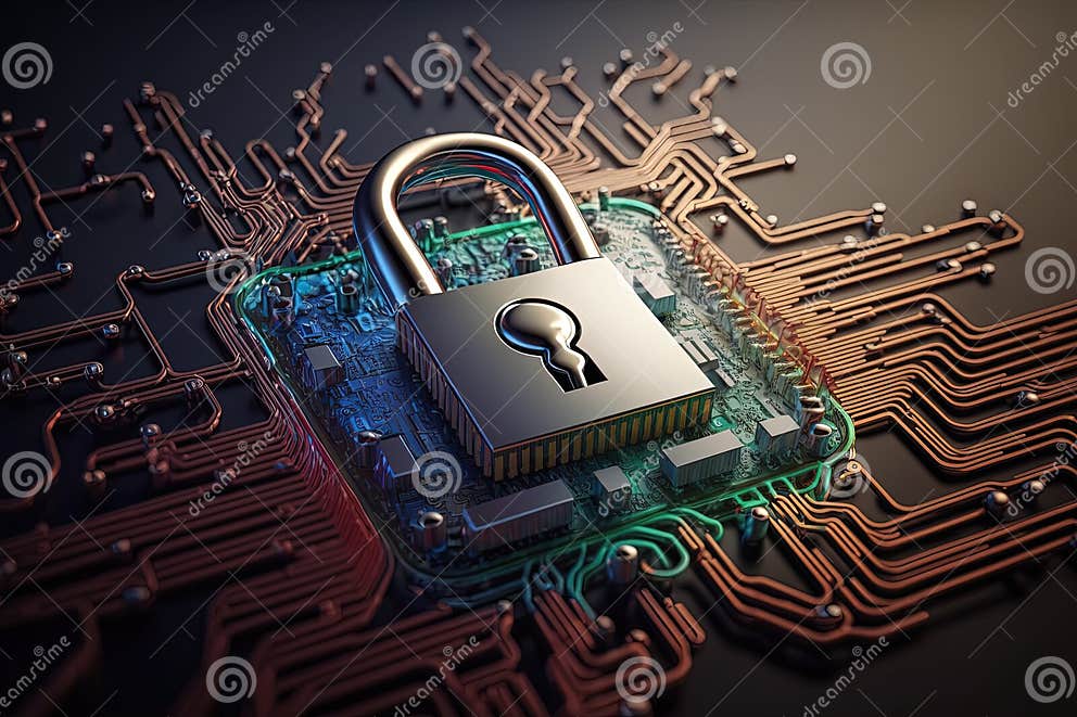 Concept Security Network Motherboard Lock Board Circuit Computer CPU ...