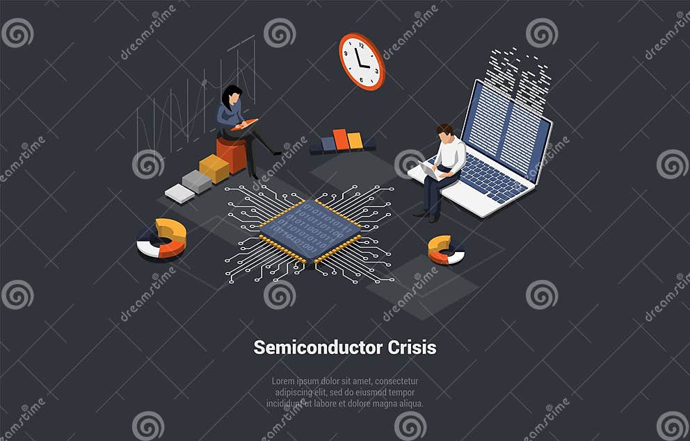 Concept of Semiconductor Crisis, Economy Crisis, Microchips Deficit for ...