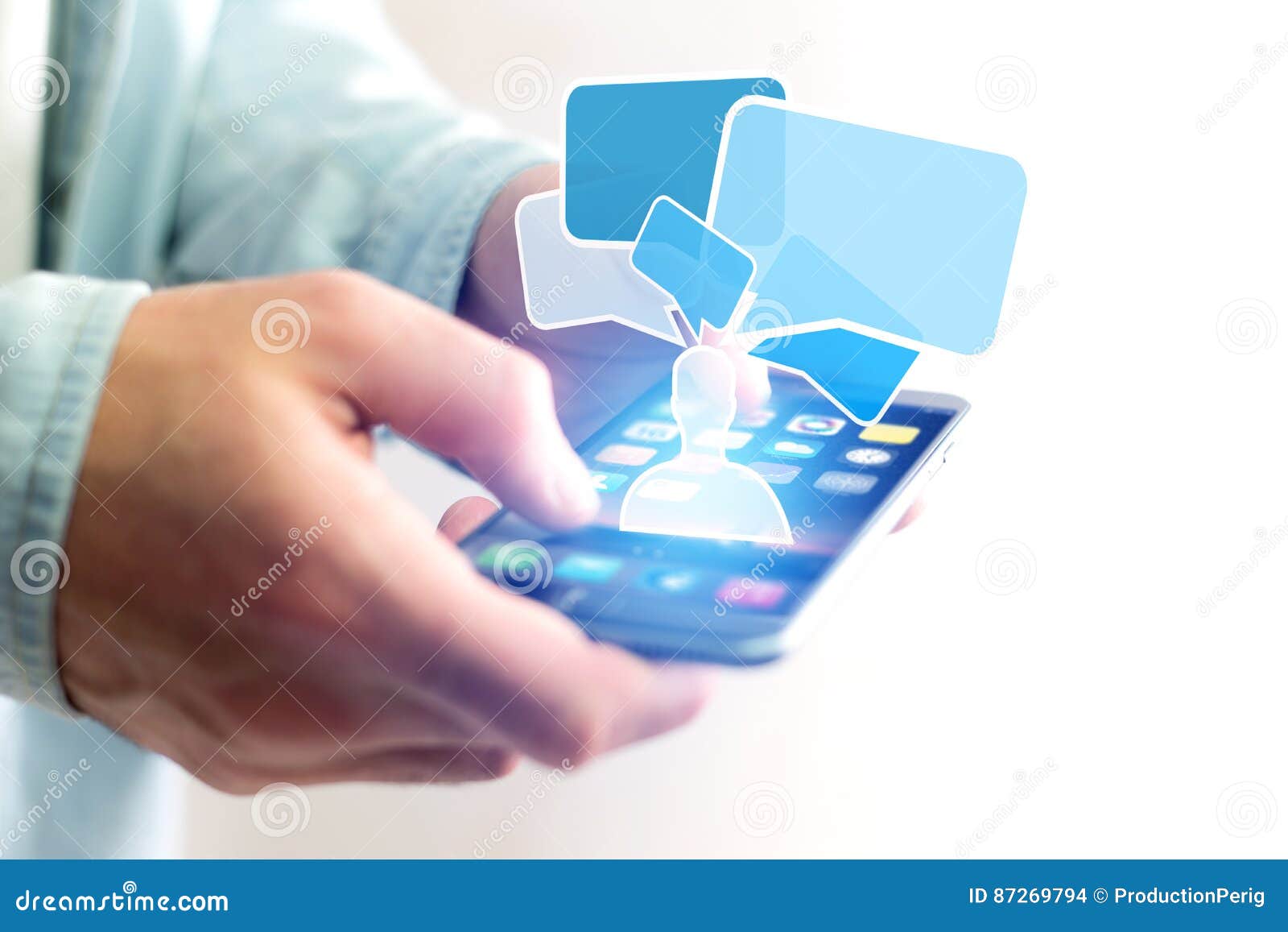 Concept of Sending Email on Smartphone Interface with Message Icon ...