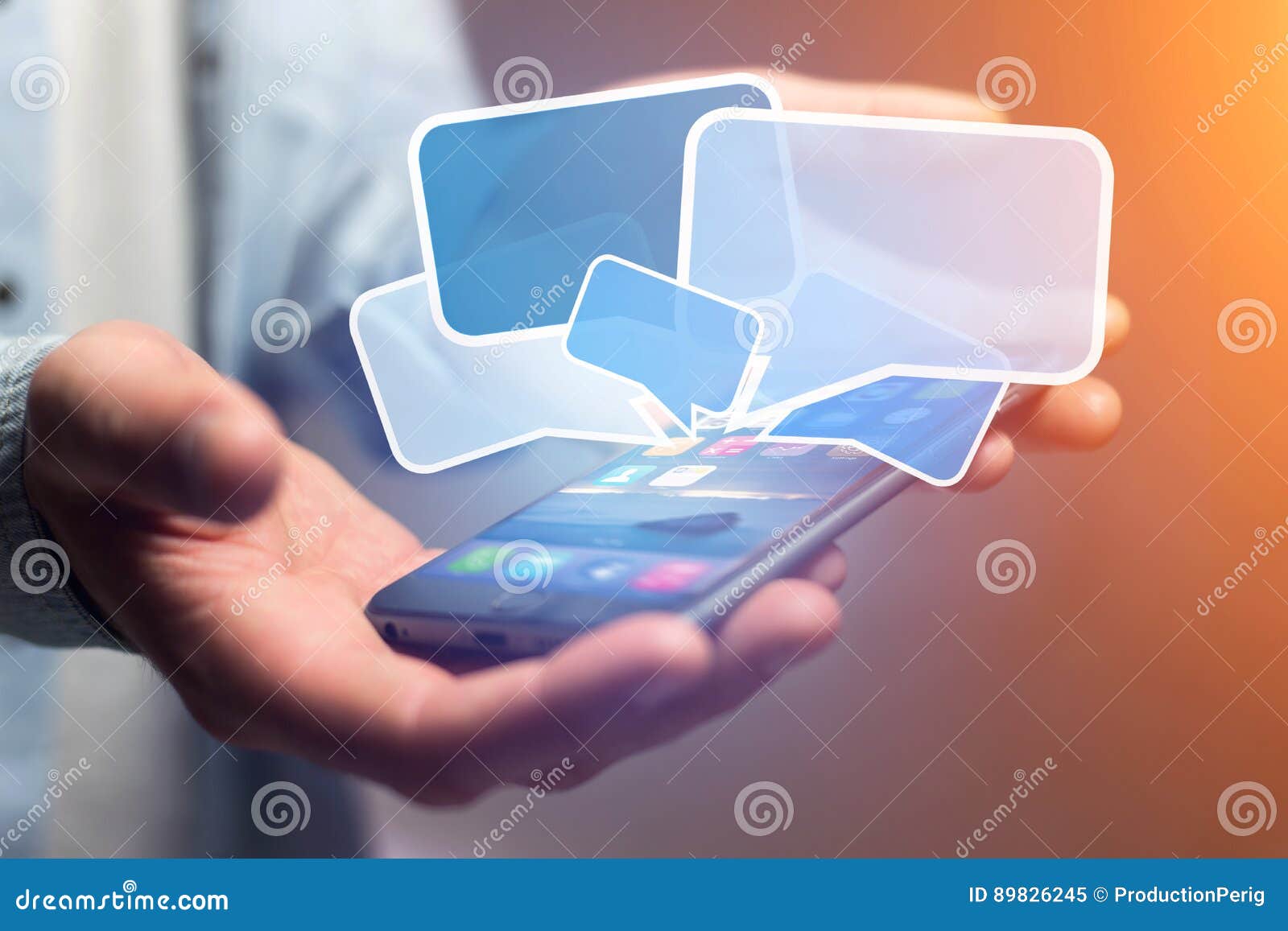 Concept of Sending Email on Smartphone Interface with Message Icon ...