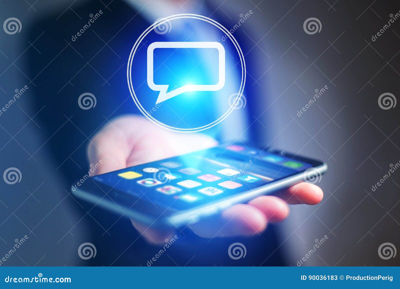 Concept of Sending Email on Smartphone Interface with Message Icon ...