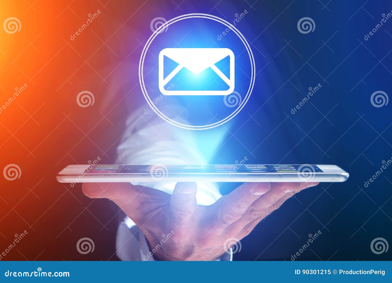 Concept of Sending Email on Smartphone Interface with Message Icon ...