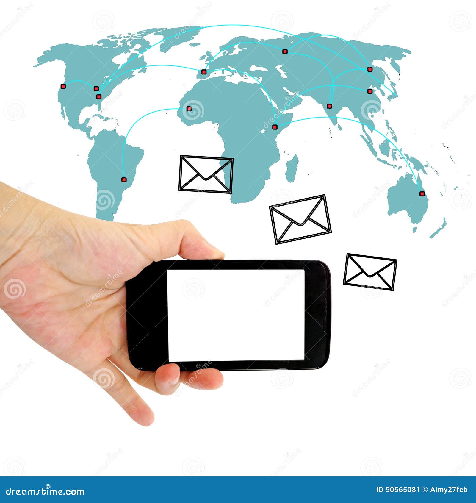 Concept of Sending Message Wireless Using Smartphone Stock Image ...