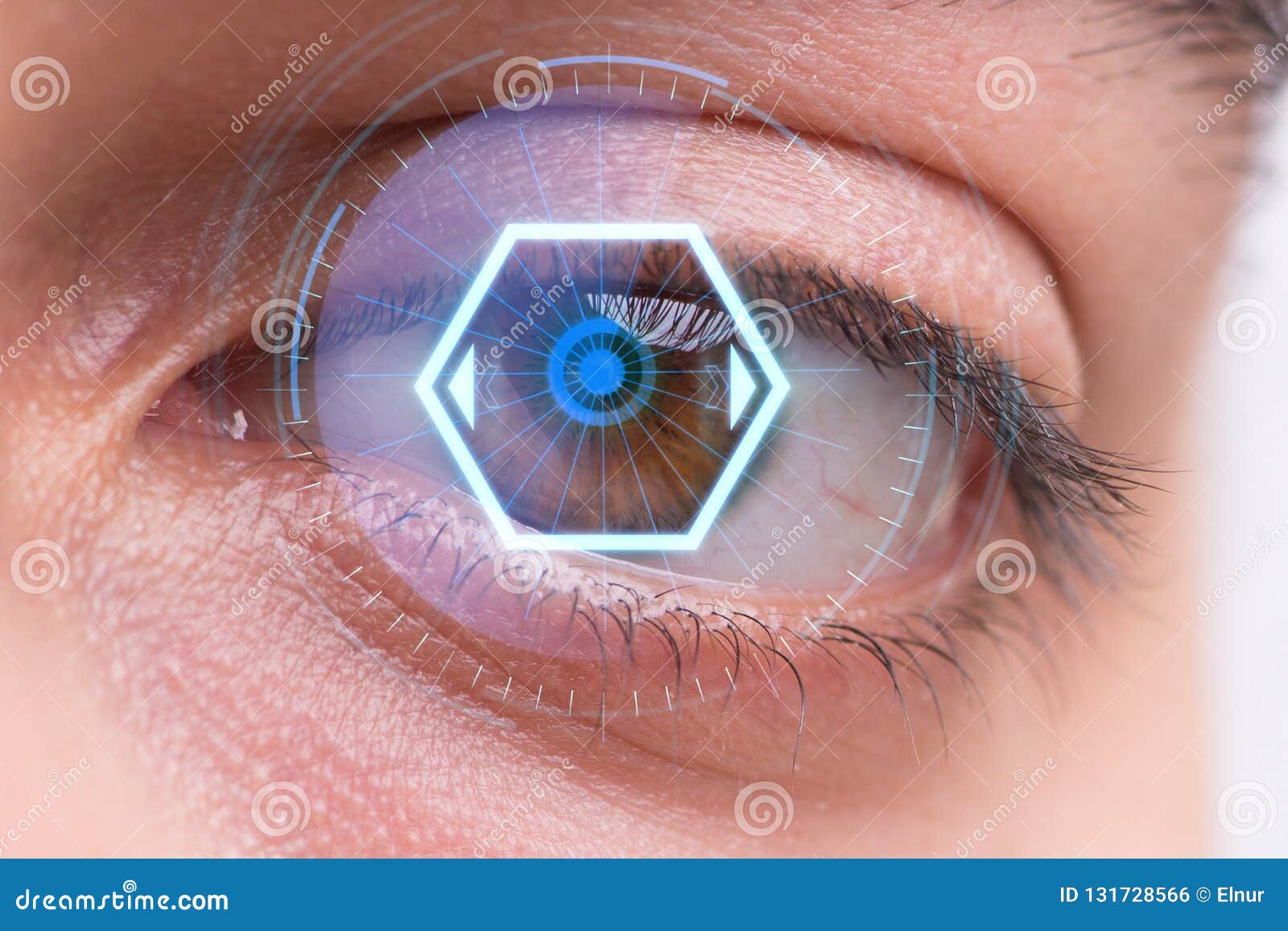 The Concept of Sensor Implanted into Human Eye Stock Photo - Image of ...