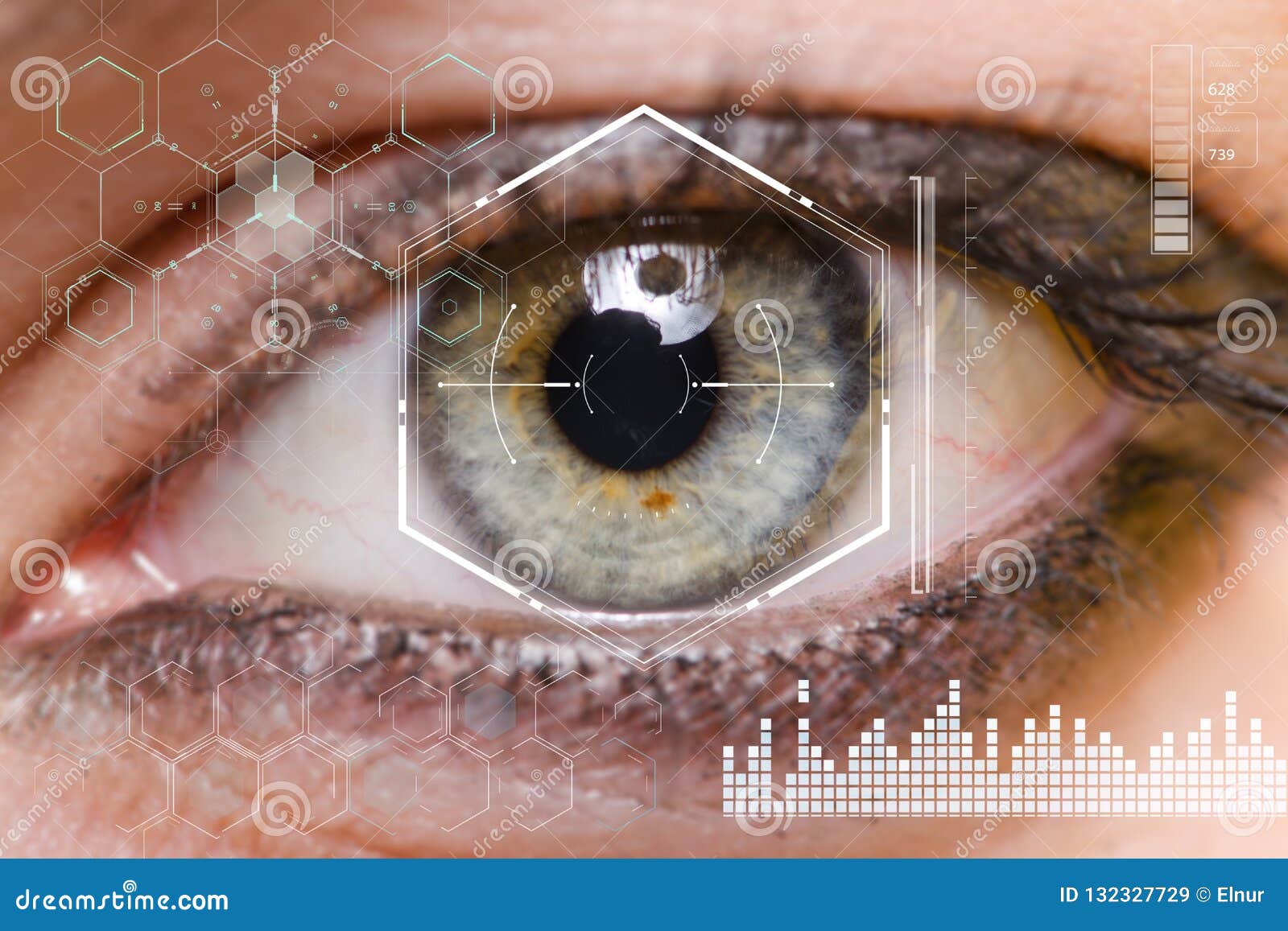 The Concept of Sensor Implanted into Human Eye Stock Image - Image of ...